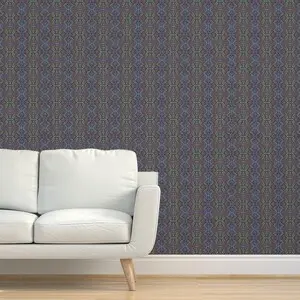 Spoonflower Abstract Mirrored Indigo Tie Dye 100% Natural Sisal Grasscloth Wallcovering