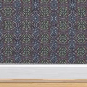 Spoonflower Abstract Mirrored Indigo Tie Dye 100% Natural Sisal Grasscloth Wallcovering