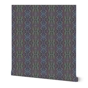 Spoonflower Abstract Mirrored Indigo Tie Dye 100% Natural Sisal Grasscloth Wallcovering