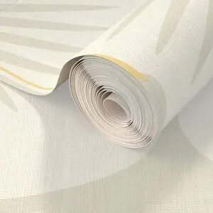 Spoonflower Art Deco Swans Of 100% Natural Sisal Grasscloth Wallcovering - White