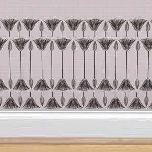 Spoonflower Lotus Deco Lilac 100% Natural Sisal Grasscloth Wallcovering