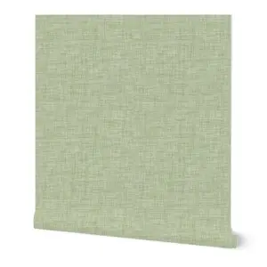 Spoonflower Avocado Green 100% Natural Sisal Grasscloth Wallcovering - Green,sage