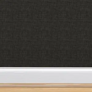 Spoonflower Black Shadow Warm Grey 100% Natural Sisal Grasscloth Wallcovering - Black,gray