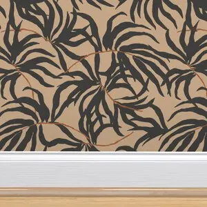 Spoonflower Bali Palm Blush 100% Natural Sisal Grasscloth Wallcovering