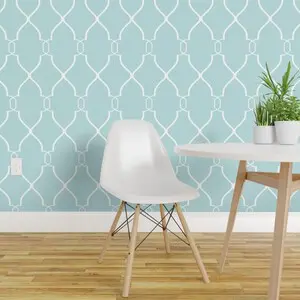 Spoonflower Interior Lattice Trellis Traditional Wallpaper