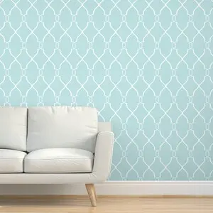 Spoonflower Interior Lattice Trellis Traditional Wallpaper