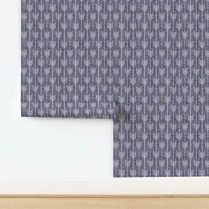 Spoonflower Arrows Arrow Blue Boho Custom Removable Wallpaper