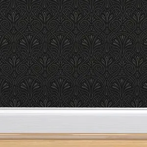 Spoonflower Art Nouveau Pattern 100% Natural Sisal Grasscloth Wallcovering