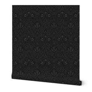 Spoonflower Art Nouveau Pattern 100% Natural Sisal Grasscloth Wallcovering