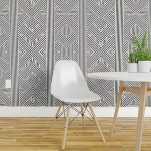 Spoonflower Geo Geometric Line Modern Texture Custom Removable Wallpaper