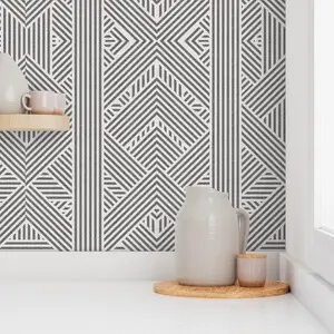 Spoonflower Geo Geometric Line Modern Texture Custom Removable Wallpaper