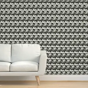Spoonflower Cat 100% Natural Sisal Grasscloth Wallcovering