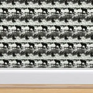Spoonflower Cat 100% Natural Sisal Grasscloth Wallcovering