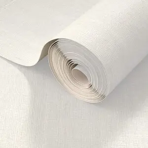 Spoonflower Australian Flora Woodcut Textured White 100% Natural Sisal Grasscloth Wallcovering - White,beige