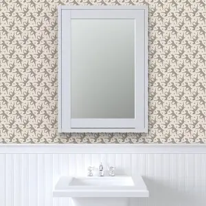 Spoonflower Dog Dogs Weimaraner Conformation Puppy Beige Tan Custom Removable Wallpaper - White,gray