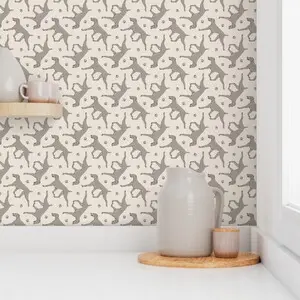 Spoonflower Dog Dogs Weimaraner Conformation Puppy Beige Tan Custom Removable Wallpaper - White,gray