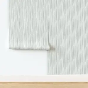 Spoonflower Wood Grain Green Blue Neutral Texture Vertical Custom Pre-pasted Wallpaper - Mint,green