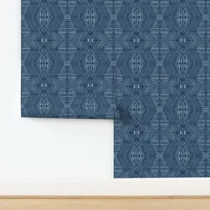 Spoonflower Painterly Mudcloth Classic Custom Pre-pasted Wallpaper