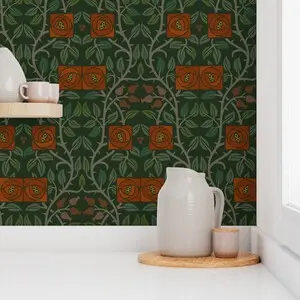 Spoonflower Medieval Victorian Art Deco Art Nouveau Edwardian Traditional Wallpaper