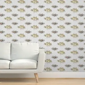 Spoonflower Run Equestrian Horse Pony Race Script Handwriting Traditional Wallpaper