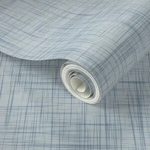 Spoonflower Blue Grey Texture Coordinate Retro Grid Lines Custom Pre-pasted Wallpaper