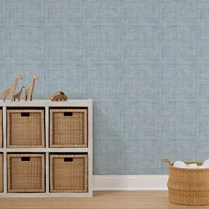 Spoonflower Blue Grey Texture Coordinate Retro Grid Lines Custom Pre-pasted Wallpaper
