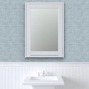 Spoonflower Blue Grey Texture Coordinate Retro Grid Lines Custom Pre-pasted Wallpaper