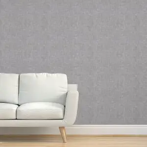 Spoonflower Light Blue Grey Metal 100% Natural Sisal Grasscloth Wallcovering - Gray,grey