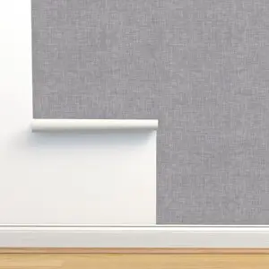 Spoonflower Light Blue Grey Metal 100% Natural Sisal Grasscloth Wallcovering - Gray,grey