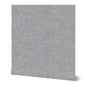 Spoonflower Light Blue Grey Metal 100% Natural Sisal Grasscloth Wallcovering - Gray,grey