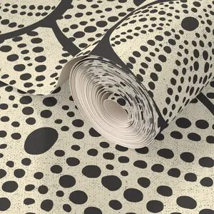 Spoonflower Bed Of Urchins Nautical Sea Charcoal Ivory Large 100% Natural Sisal Grasscloth Wallcovering Gray,white