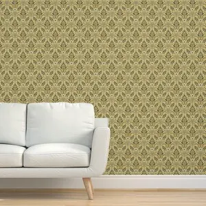 Spoonflower Art Nouveau Medium 100% Natural Sisal Grasscloth Wallcovering