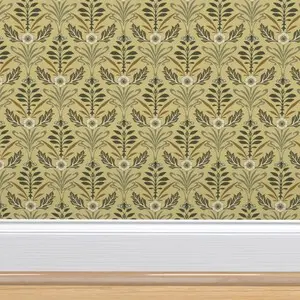 Spoonflower Art Nouveau Medium 100% Natural Sisal Grasscloth Wallcovering