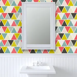 Spoonflower Triangle Geometric Dots Chevron Zig Zag Modern Traditional Wallpaper