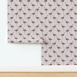 Spoonflower Flamingo Pug Custom Removable Wallpaper