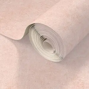 Spoonflower Light Blush Haze 100% Natural Sisal Grasscloth Wallcovering - Pink