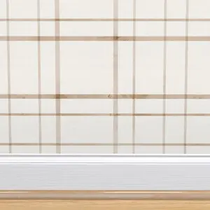 Spoonflower And White Plaid 100% Natural Sisal Grasscloth Wallcovering