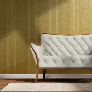 Spoonflower Stripe Modern Geometric Baby Line Decor Nursery Custom Pre-pasted Wallpaper - Tan