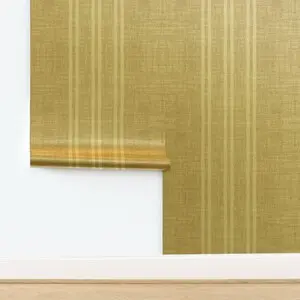 Spoonflower Stripe Modern Geometric Baby Line Decor Nursery Custom Pre-pasted Wallpaper - Tan