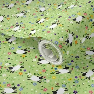 Spoonflower Flowers Sheep Spring Ditsy Custom Removable Wallpaper