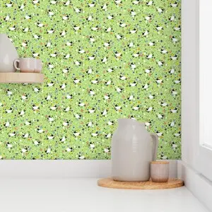 Spoonflower Flowers Sheep Spring Ditsy Custom Removable Wallpaper
