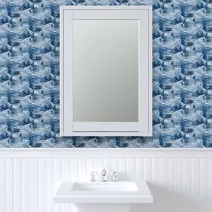 Spoonflower Cold As Ice Frozen Frosty Custom Pre-pasted Wallpaper