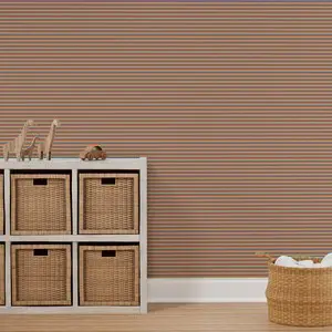 Spoonflower Tiny Stripes Horizontal Colorful Custom Removable Wallpaper