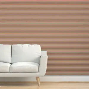 Spoonflower Tiny Stripes Horizontal Colorful Custom Removable Wallpaper
