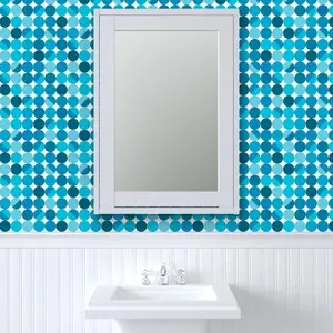 Spoonflower Retro Circles Modern Cool Lampshade Custom Pre-pasted Wallpaper