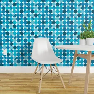 Spoonflower Retro Circles Modern Cool Lampshade Custom Pre-pasted Wallpaper