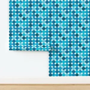 Spoonflower Retro Circles Modern Cool Lampshade Custom Pre-pasted Wallpaper
