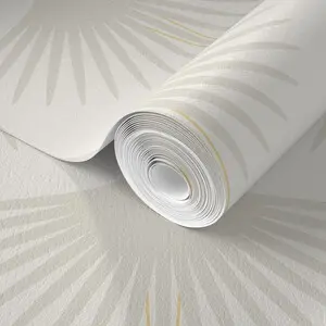 Spoonflower Bird Nature Modern Art Deco Swans Custom Pre-pasted Wallpaper - White