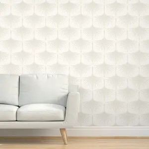 Spoonflower Bird Nature Modern Art Deco Swans Custom Pre-pasted Wallpaper