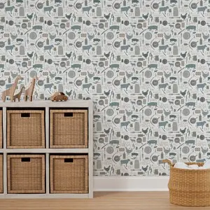 Spoonflower Round Horizontal Modern Farmhouse Farm Fresh Tea Custom Removable Wallpaper